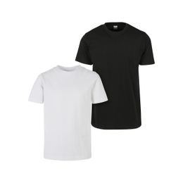 Kurzarmshirt Urban Classics "Urban Classics Kids Boys Basic Tee 2-Pack", M&auml;dchen, Gr. 110/116, wei&szlig;, schwarz, 100% Baumwolle, unifarben, normal, Rundhals, Shirts