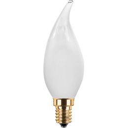 Segula LED-Leuchtmittel "Vintage Line", Energieeffizienz: F (A-G), wei&szlig;, L:112cm &Oslash;:35cm, Leuchtmittel, dimmbar, Kerze Windsto&szlig; matt, E14