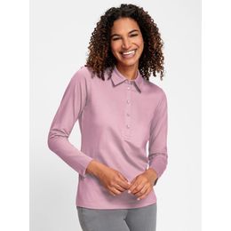 Casual Looks Damen Poloshirt "Poloshirt", rosa, Gr. 44, unifarben, 95% Baumwolle, 5% Elasthan, Shirts