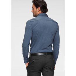OLYMP Herren Businesshemd "Level Five body fit Jerseyshirt", blau, Gr. 37, Web, Obermaterial: 92% Baumwolle, 8% Elasthan, Hemden, in Jersey Qualit&auml;t