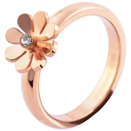 Adelia&acute;s ADELIA ́S Damen Fingerring "Damen Ring aus Edelstahl mit Strass Steinchen", 56, Edelstahl, rosa, Edelstahl, Fingerringe