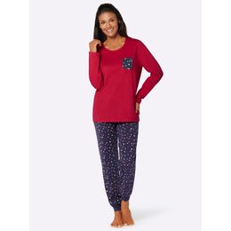 w&auml;schepur W&Auml;SCHEPUR Damen Schlafanzug, Gr. 36, rot, 100% Baumwolle, Homewear-Sets