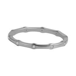 Adelia&acute;s ADELIA ́S Damen Fingerring "Damen Ring aus Edelstahl mit Strass Steinchen", 54, Edelstahlsilber, Edelstahl, Fingerringe