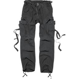 Cargohose Brandit "Brandit Damen Ladies M-65 Cargo Pants", Damen, Gr. 27, Normalgr&ouml;&szlig;en, schwarz, 100% Baumwolle, unifarben, loose fit, Hosen Cargohose