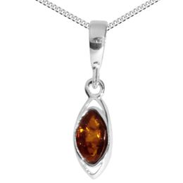 OSTSEE-SCHMUCK Damen Kette mit Anh&auml;nger "- Telia - Silber 925/000 - Bernstein", 45, Silber 925 (Sterlingsilber), silber, Silber 925 (Sterlingsilber),
