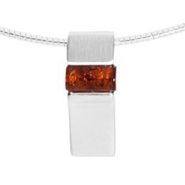 OSTSEE-SCHMUCK Damen Kette mit Anh&auml;nger "- Gleiter-Marja - Silber 925/000 - Bernstein", 45, Silber 925 (Sterlingsilber), silber, Silber 925