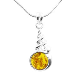 OSTSEE-SCHMUCK Damen Kette mit Anh&auml;nger "- Schnecke - Silber 925/000 - Bernstein", 42, Silber 925 (Sterlingsilber), silber, Silber 925
