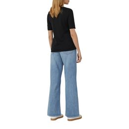 s.Oliver Damen T-Shirt, schwarz, Gr. 34, bedruckt, Single Jersey, Obermaterial: 95% Baumwolle, 5% Elasthan, Shirts, mit Frontprint