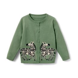 Tchibo - Kinder-Jacquard-Strickjacke - Gr. 122/128 - schwarz/jacquard