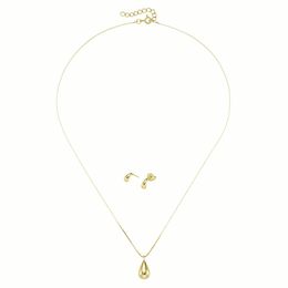 Schmuckset Smart Jewel "Anh&auml;nger und Ohrstecker Tropfen, Silber 925", gold, Schmuck_Sets, Damen, 45cm, Silber 925 (Sterlingsilber), Schmuckset
