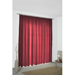 Vorhang WIRTH, B:132cm H:175cm, rot, Jacquard, Polyacryl, Wohnzimmer, Gardinen, "Bachfeld"