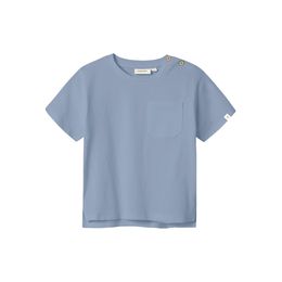 LIL' ATELIER Jungen T-Shirt "NMMDOLAN SS LOOSE TOP LIL NOOS"zen blau, Gr. 122, unifarben, Jersey, Obermaterial: 100% Baumwolle, Shirts, Baumwolle,