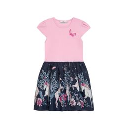 DANAMADE M&auml;dchen Druckkleid "DANAMADE Dresses DHENRIETTA", blau, Gr. 146, Oberteil: 95%Baumwolle 5%Elasthan / Rock: 100% Baumwolle / Futter: 100%