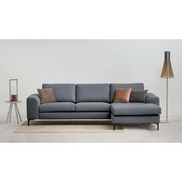 Ecksofa OTTO HOME "Henry, L-Form, Breite 294 cm", dunkelgrau, B:294cm H:84cm T:160cm, 100% PES, Sofas, Ecksofa, mit Metallbeinen, Wellenunterfederung, wasserabweisender Stoff