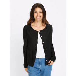Classic Basics Damen Strickjacke, schwarz, Gr. 46, unifarben, 100% Polyacryl, Strickjacken