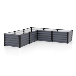 Vitavia Hochbeet 401 mit erh&ouml;hter Arbeitsf&auml;che - 185x185x40cm - schwarz - Aluminium