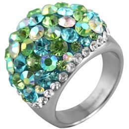 Adelia&acute;s ADELIA ́S Damen Fingerring "Damen Ring aus Edelstahl mit Strass Steinchen", 54, Edelstahl, bunt, Edelstahl, Fingerringe