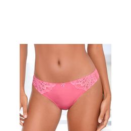 Lascana Damen Tanga "Flora", Gr. 48pink, Spitze, Obermaterial: 89% Polyamid, 11% Elasthan, Unterhosen, hinten aus leicht transparenter Spitze