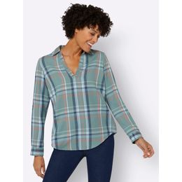 Casual Looks Damen Flanellbluse, bunt, Gr. 46, gemustert, kariert, mehrfarbig, 100% Baumwolle, Blusen