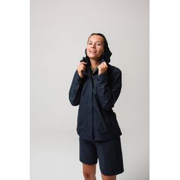Gonso Damen Fahrradjacke "SAVE JACKET ESSENTIAL W", blau, Gr. 42, 100% Polyester, Jacken, Damen Regenjacke wind- und wasserdicht, Radjacke mit Kapuze