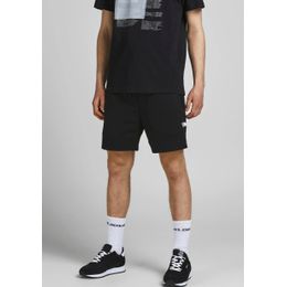 Jack & Jones JACK & JONES Herren Sweatshorts "AIR SWEAT SHORTS", schwarz, Gr. S, unifarben, angeraute Sweatware, Obermaterial: 60% Polyester, 40% Baumwolle, Hosen