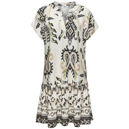 Buffalo Damen Blusenkleid "mit Alloverprint und Volant am Saum", gr&uuml;n, Gr. 40, bedruckt, Web, Obermaterial: 100% Viskose, Kleider, lockeres