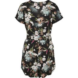 Urban Classics Damen Jumpsuit "Urban Classics Damen Ladies Short Viscose Belt Jumpsuit", bunt, Gr. XL, 100% Viskose, Overalls