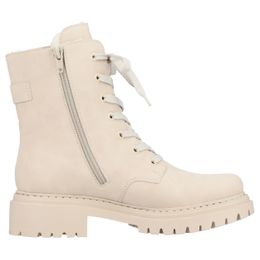Rieker Damen Winterstiefelette, Gr. 38, beige, Lederimitat, Textil, Schuhe, Schn&uuml;rstiefelette, Schn&uuml;rboots, Profilsohle mit Stretch am Schaft