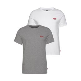 Levi's LEVI'S Herren Kurzarmshirt, grau, Gr. XL, meliert, unifarben, Jersey, Obermaterial: 100% Baumwolle, Shirts, mit Levi's Logo auf der Brust