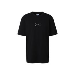T-Shirt Karl Kani "Karl Kani Small Signature White Logo Tee black", Jungen, Gr. L, schwarz, 100% Baumwolle, bedruckt, oversize, Rundhals, Shirts T-Shirt
