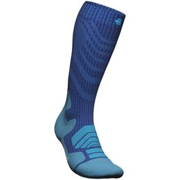 Sportsocken Bauerfeind "Outdoor Merino Compression Socks", Herren, Gr. 42-45, blau (ocean blau, m), Obermaterial: 54% Polyamid, 37% Wolle, 9% Elasthan, Socken Sportsocken, mit Kompression, f&uuml;r Herren