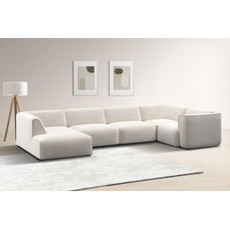 Wohnlandschaft OTTO HOME "Merid U-Form, B: 367 cm", beige (creme), B:367cm H:70cm T:206cm, 100% Polyester, Sofas, Wohnlandschaft, jederzeit durch Module erweiterbar