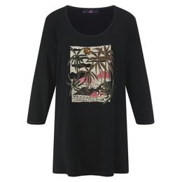 Emilia Lay - Rundhals-Shirt mit 3/4-Arm, schwarz, Gr. 40 / M