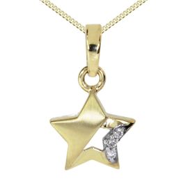 OSTSEE-SCHMUCK Damen Kette und Anh&auml;nger Set "- Stern - Gold 333/000 - Zirkonia", 42, gold, Gelbgold 333, Schmuck_Sets