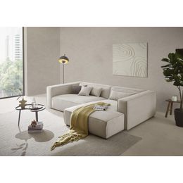 LeGer Home by Lena Gercke "PIARA XXL, Big-Sofa, Cord, Leinenoptik o. Strukturstoff, L-Form" wahlweise Ottomane rechts/links, Kedernaht, extra tiefe Sitzfl&auml;che