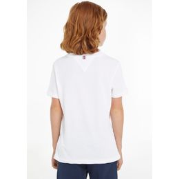 Tommy Hilfiger Kinder T-Shirt "BOYS BASIC CN KNIT", wei&szlig;, Basic, Gr. 8, unifarben, Jersey, Obermaterial: 100% Baumwolle, Shirts, f&uuml;r Kinder bis 16