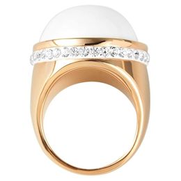 Adelia&acute;s ADELIA ́S Damen Fingerring "Damen Ring aus Edelstahl mit Strass Steinchen", 62, Edelstahl, rosa, Edelstahl, Fingerringe