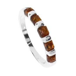 OSTSEE-SCHMUCK Damen Fingerring "- Suzette - Silber 925/000 - Bernstein", 52, silber, Fingerringe