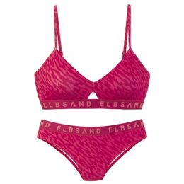 ELBSAND Damen Bustier-Bikini, rot, Gr. 34, Recycling-Polyamid, Bikini-Sets, mit Markenschriftzug