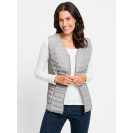 Inspirationen Damen Steppweste, grau, Gr. 38, unifarben, 100% Polyester, Wattierung:100% Polyester, Westen