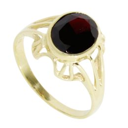 OSTSEE-SCHMUCK Damen Fingerring "- Maline - Gold 333/000 - Granat", 54, gold, Fingerringe