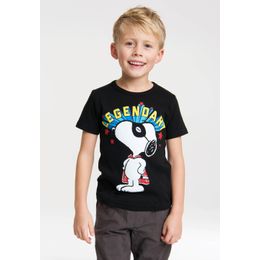 logoshirt M&auml;dchen T-Shirt "Peanuts - Legendary Snoopy", schwarz, Gr. 104, bedruckt, 100% Baumwolle, Shirts, mit Snoopy-Frontprint