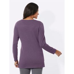 Classic Basics Damen Longpullover "Longpullover", lila, Gr. 44, meliert, 40% Viskose, 30% Polyamid, 25% Polyester, 5% Kaschmir, Pullover