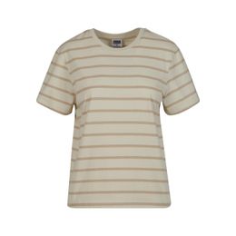 Urban Classics Damen T-Shirt "Urban Classics Damen Ladies Striped Boxy Tee"wetsand, sand, Gr. XS, gestreift, 100% Baumwolle, Shirts