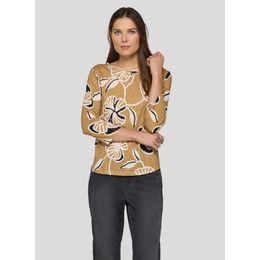 Rabe Damen Print-Shirt "T-Shirt"braun, Gr. 36, gebl&uuml;mt, 50% Baumwolle, 50% Viskose, Shirts