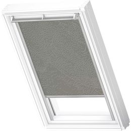Verdunklungsrollo Velux "DKL 4575S", olivebeige gep., alufarben, CK04, stufenlos positionierbar, Polyester, Rollos, Verdunklungsrollo, alufarbene F&uuml;hrungsschienen & Griffleiste