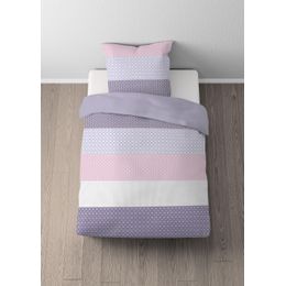 Wendebettw&auml;sche "0270339", lila (viola), B/L: 135cm x 200cm, 1 Stk., 1 Stk., Polyester, B/L: 80cm x 80cm, 2 Stk., Polyester, Obermaterial: 100% Polyester, CASTELL - MARKENBETTW&Auml;SCHE, Bettw&auml;sche, Wendebettw&auml;sche, Cooling-Effekt - f&ouml;rdert Luftzirkulation, pflegeleicht, Rei&szlig;verschluss