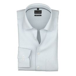OLYMP Herren Langarmhemd "Big & Tall"bleu, Gr. 53, gemustert, Web, Obermaterial: 100% Baumwolle, Hemden, New Kentkragen, comfort fit, b&uuml;gelfrei