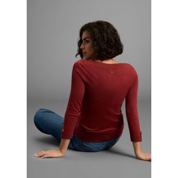 Laura Scott Damen 3/4 Arm-Pullover, rot, Gr. 40, unifarben, Feinstrick, Obermaterial: 70% Viskose, 30% Polyamid, Pullover, leichter &Uuml;bergangspullover