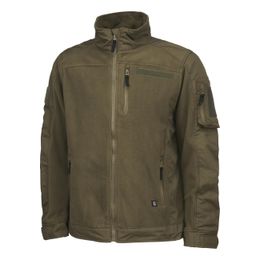 Allwetterjacke Brandit "Brandit Herren Fleecejacket Ripstop", Herren, Gr. L, olive, 100% Polyester, unifarben, normal, amerikanischer Ausschnitt, Jacken